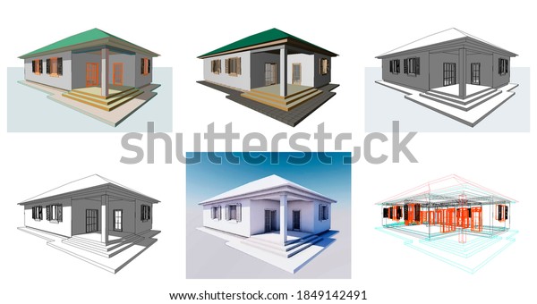 Building Building Structures Drawings Technical Drawing: ภาพประกอบสต็อก ...