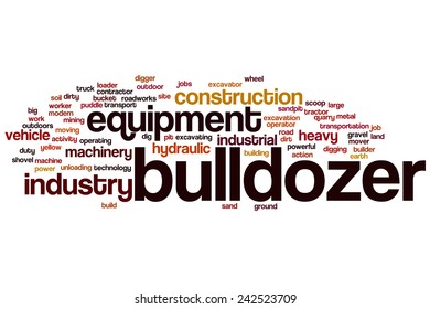 Bulldozer Word Cloud Concept Construction Equipment 스톡 일러스트 242523709 ...