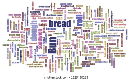 Bun Word Cloud Randomised Isolated Stock Illustration 1325430263 ...