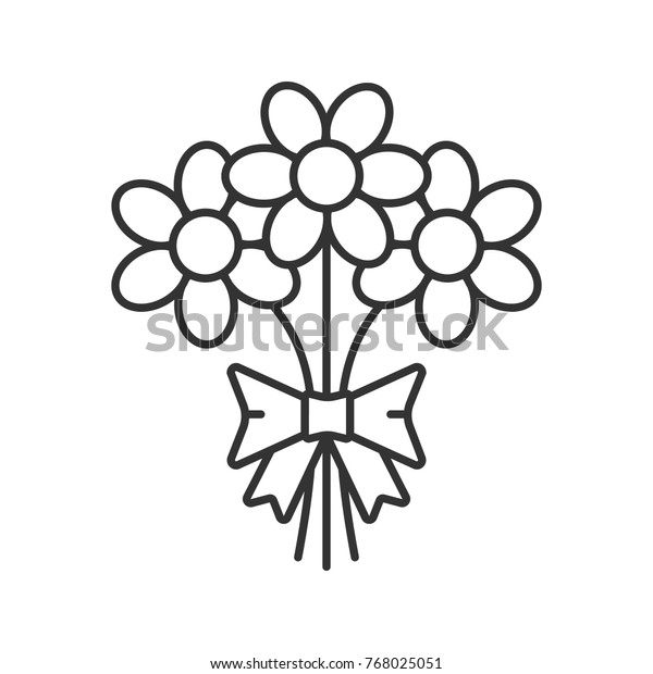 Bunch Flowers Linear Icon Thin Line Stock Illustration 768025051 ...