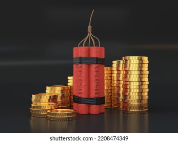 Bundle Dynamite Stack Gold Coins On Stock Illustration 2208474349 ...