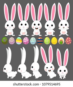 Easter Bunny Clip Art Rabbit Eggs Stock Vector (Royalty Free ...