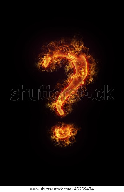 Burning Question Mark On Black Background: Stockillustration 45259474 ...
