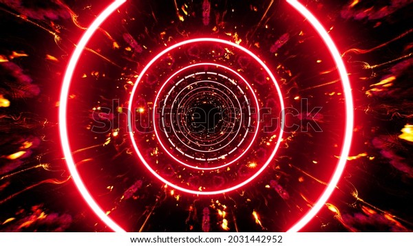 Burning Red Light Fire Particles Tunnel Stock Illustration 2031442952 ...