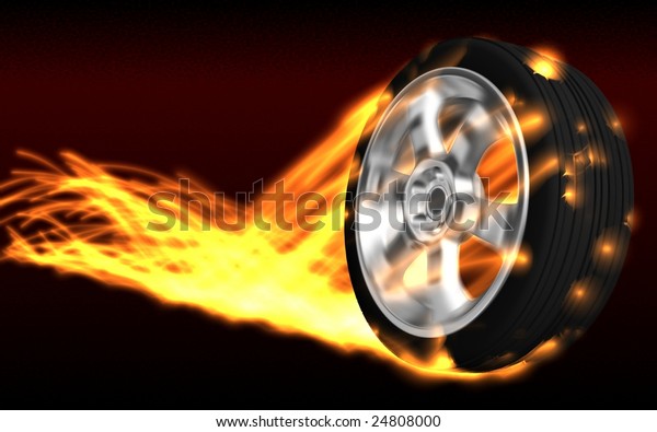 Burning Tire Stock Illustration 24808000