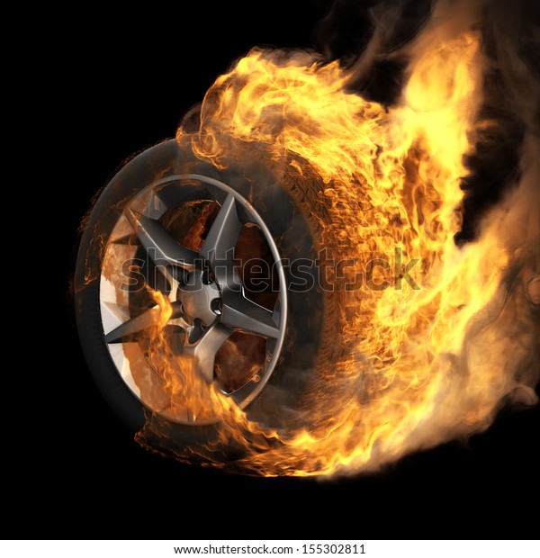 Burning Wheel Stock Illustration 155302811 | Shutterstock