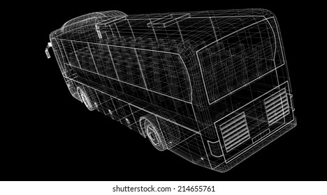 Bus Autobus Model Body Structure Wire Stock Illustration 214655761 ...