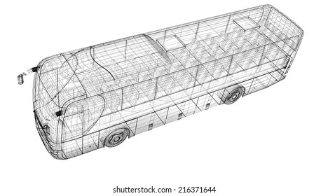 Bus Autobus Model Body Structure Wire Stock Illustration 216371677 ...