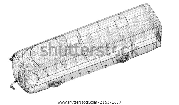 Bus Autobus Model Body Structure Wire Stock Illustration 216371677 ...