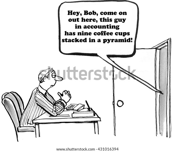 Business Cartoon About Teasing Coworker Stock Illustration 431016394