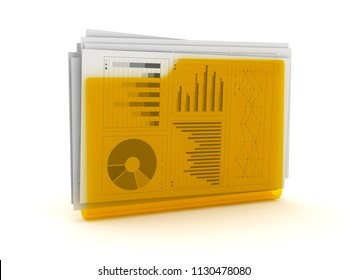 Business Chart Documents Folder This 3d Stock Illustration 1130478080 ...