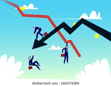 Business Concept Vector Illustration Chart Falling: เวกเตอร์สต็อก (ปลอด ...