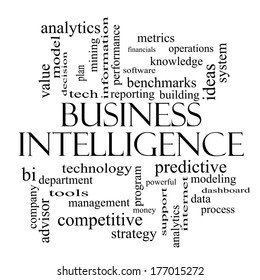 Business Intelligence Word Cloud Concept Black Stock Illustration ...