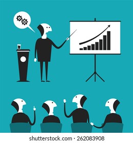 Business Presentation Bitmap Concept Flat Cartoon Stock Illustration ...