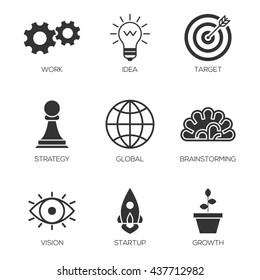Business Process Icons Business Start Basic 스톡 일러스트 437712982 ...