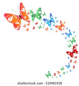 Multicolored Butterflies Forming Arch Giving Appearance Stock Photo ...