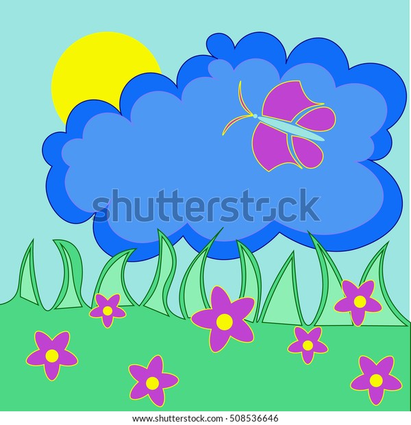 Butterfly On Cloud Stock Illustration 508536646 | Shutterstock