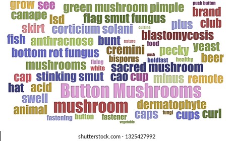 Button Mushrooms Tag Cloud Rows On Stock Illustration 1325427992 ...