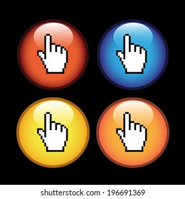 Vector Pixel Cursor Hand Buttons: เวกเตอร์สต็อก (ปลอดค่าลิขสิทธิ์ ...