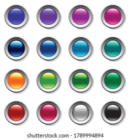 Buttons Design Elements Set Color Palette Stock Illustration 1789994894 ...