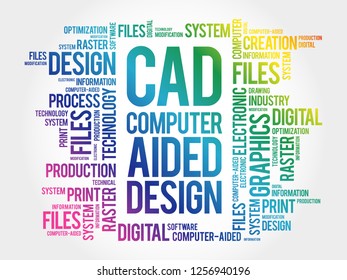 Cad Computer Aided Design Word Cloud Stock Vector (Royalty Free ...