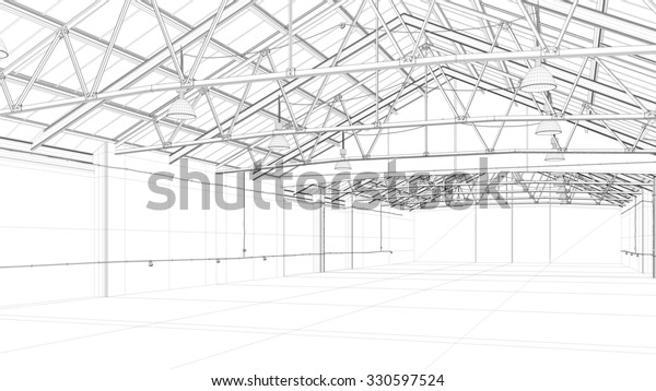 대형 창고의 CAD 시공모델(3D 렌더링) 스톡 일러스트 330597524 | Shutterstock