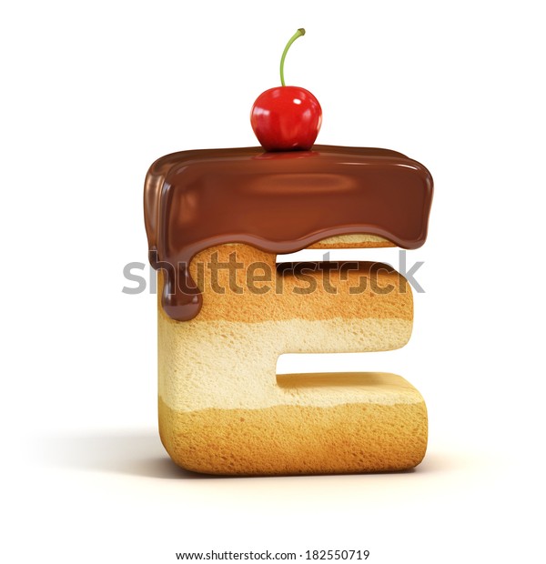 Cake 3d Font Letter E Stock Illustration 182550719