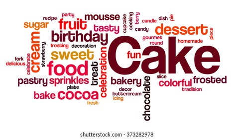 Cake Word Cloud Cake Background Concept Stock Illustration 373282978 ...