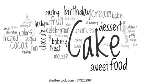 Cake Word Cloud Cake Background Concept Stock Illustration 373282984 ...