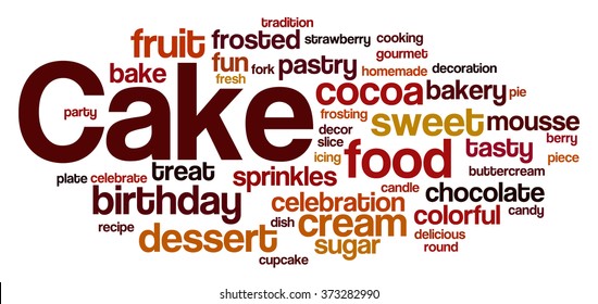 Cake Word Cloud Cake Background Concept Stock Illustration 373282990 ...