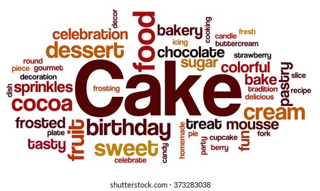 Cake Word Cloud Cake Background Concept Stock Illustration 373283038 ...