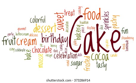 Cake Word Cloud Cake Background Concept Stock Illustration 373286914 | Shutterstock