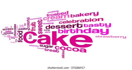 Cake Word Cloud Cake Background Concept Stock Illustration 373286917 ...