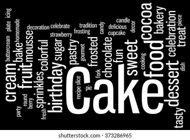 Cake Word Cloud Cake Background Concept Stock Illustration 373286965 ...