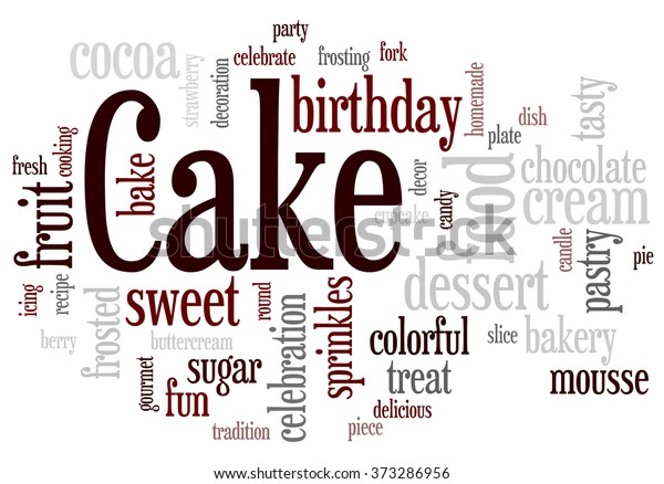 Cake Word Cloud Cake Background Concept Stock Illustration 373286956