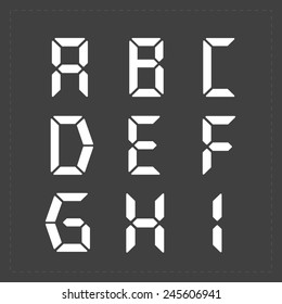 Digital Fonts Numbers Only Illustrated Vector Stock Vector (Royalty ...