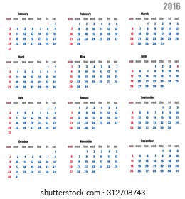 Islamic Hijri Calendar 14431444 H Year Stock Vector (Royalty Free ...