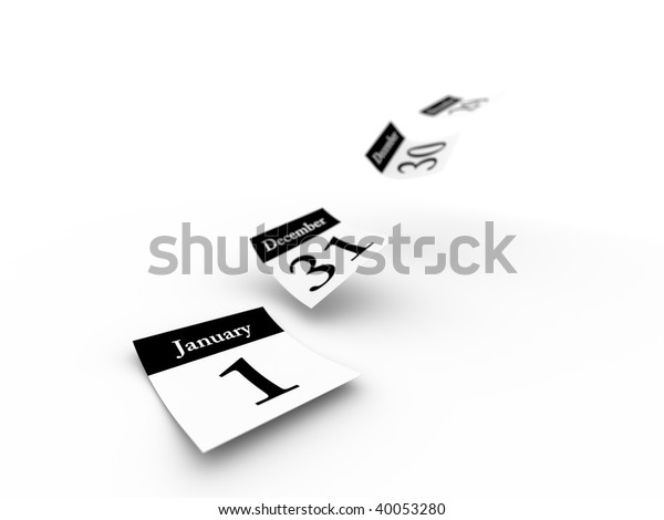Calendar Pages Flying Awaycomputer Generated Concept Stock Illustration ...
