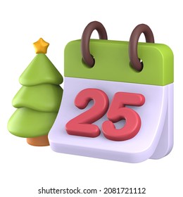 Calendar Pine Tree Render 3d Illustration Stock Illustration 2081721112 ...