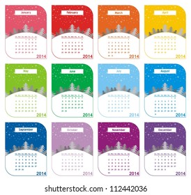 Vector Calendar Design 2014 Stock Vector (Royalty Free) 112438772