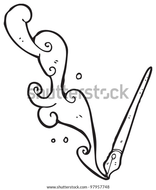 Calligraphy Pen Cartoon Stock Illustration 97957748