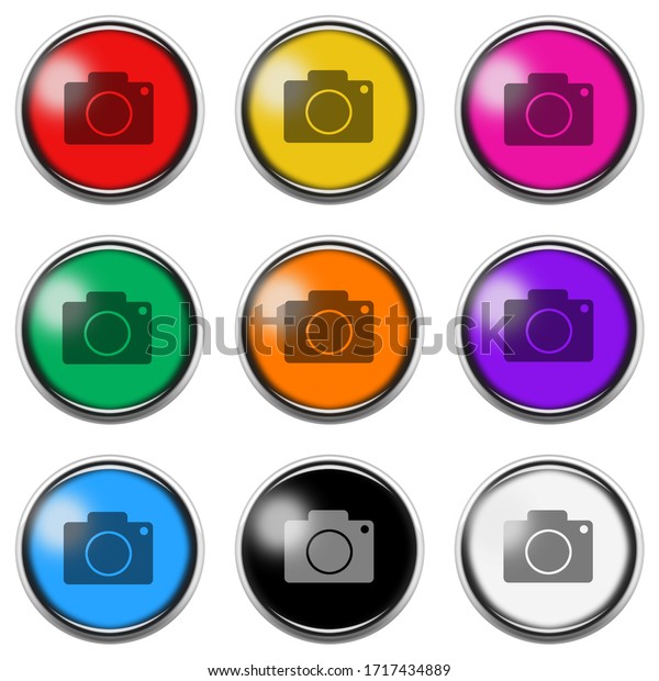 Camera Button Icon Set Isolated On Stock Illustration 1717434889 ...