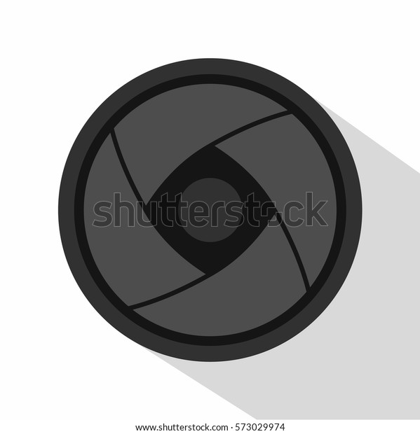 Camera Lens Icon Flat Illustration Camera Stock Illustration 573029974 ...