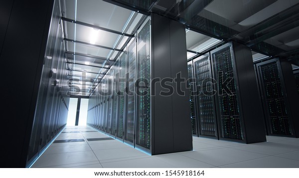 Camera Moving Data Center Dim Light Stock Illustration 1545918164 ...
