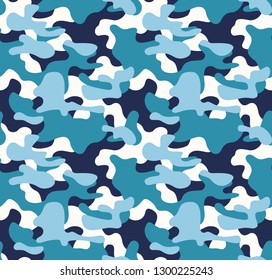 Blue Camouflage Pattern Military Modern Background Stock Vector ...