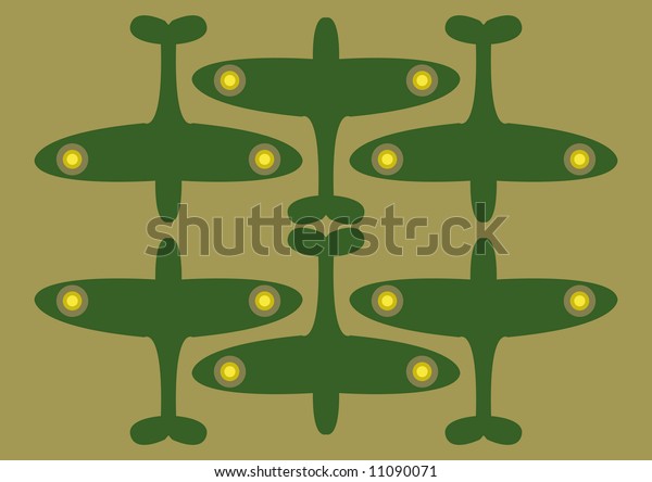 Camouflage Pattern Spitfire Airplane Stock Illustration 11090071