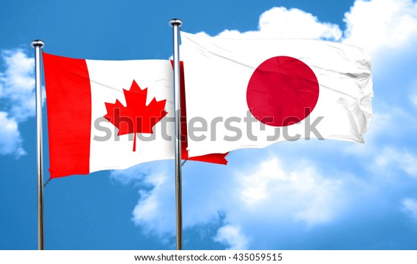 Canada Flag Japan Flag 3d Rendering Stock Illustration 435059515 ...