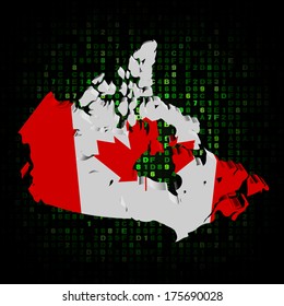 Canada Map Flag On Hex Code Stock Illustration 175690028 | Shutterstock
