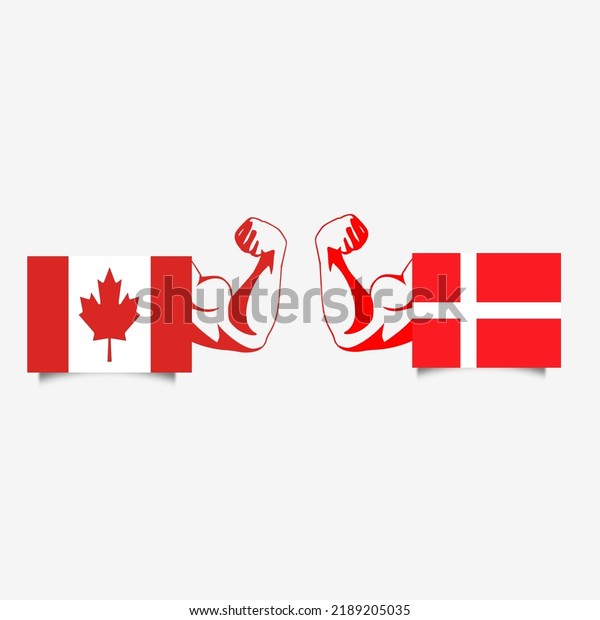 Canada Vs Denmark Flag Hero Canadian Stock Illustration 2189205035 ...