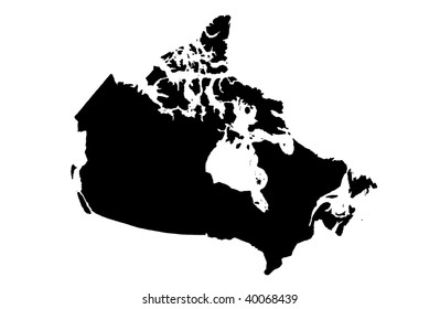 Canada Black Blank Map Canadian Map: เวกเตอร์สต็อก (ปลอดค่าลิขสิทธิ์ ...